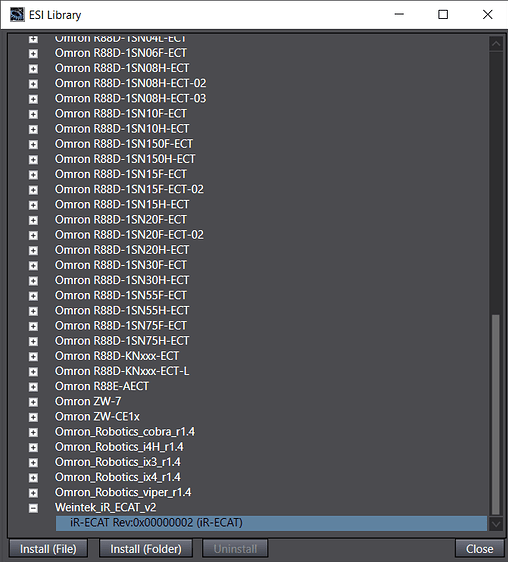 How to import an iR-ECAT's ESI file into Sysmac studio - Staff - WeintekUSA