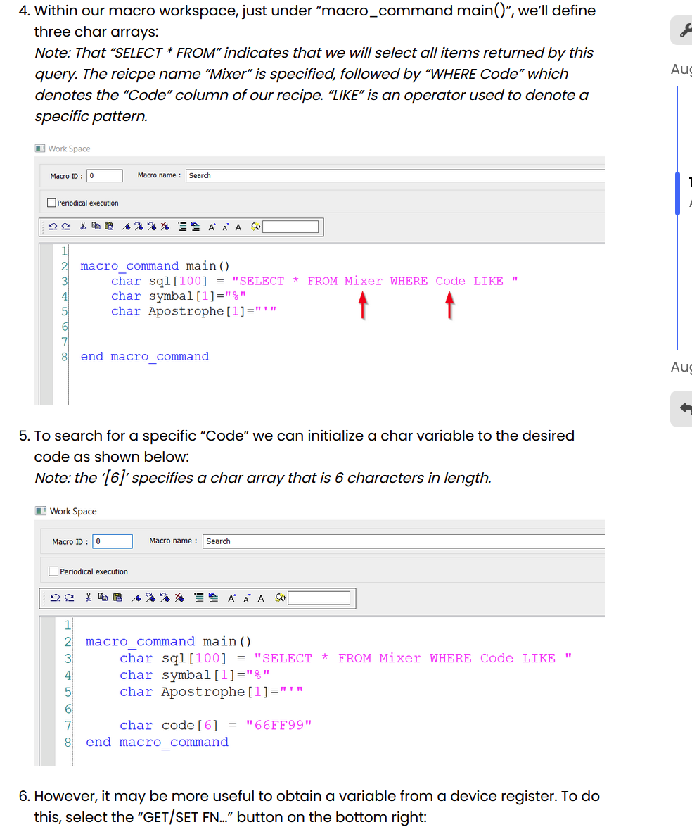 How to Query and update recipe values using a macro - EasyBuilder Pro Q ...